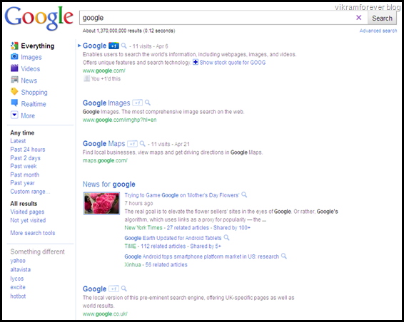 Google Search Results get new layout and design | Vikramforever blog